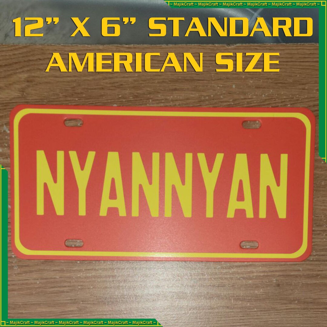 NYANNYAN Anime License Plate Custom Colors! Handmade Vanity Plates ...