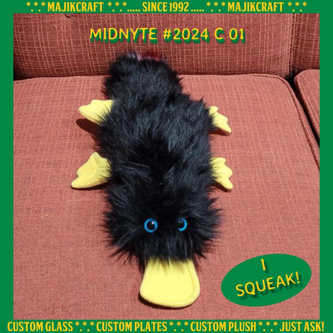 Long-haired Platypus Squeaky Plush Stuffed Animal, Adoptable Flatypus ...