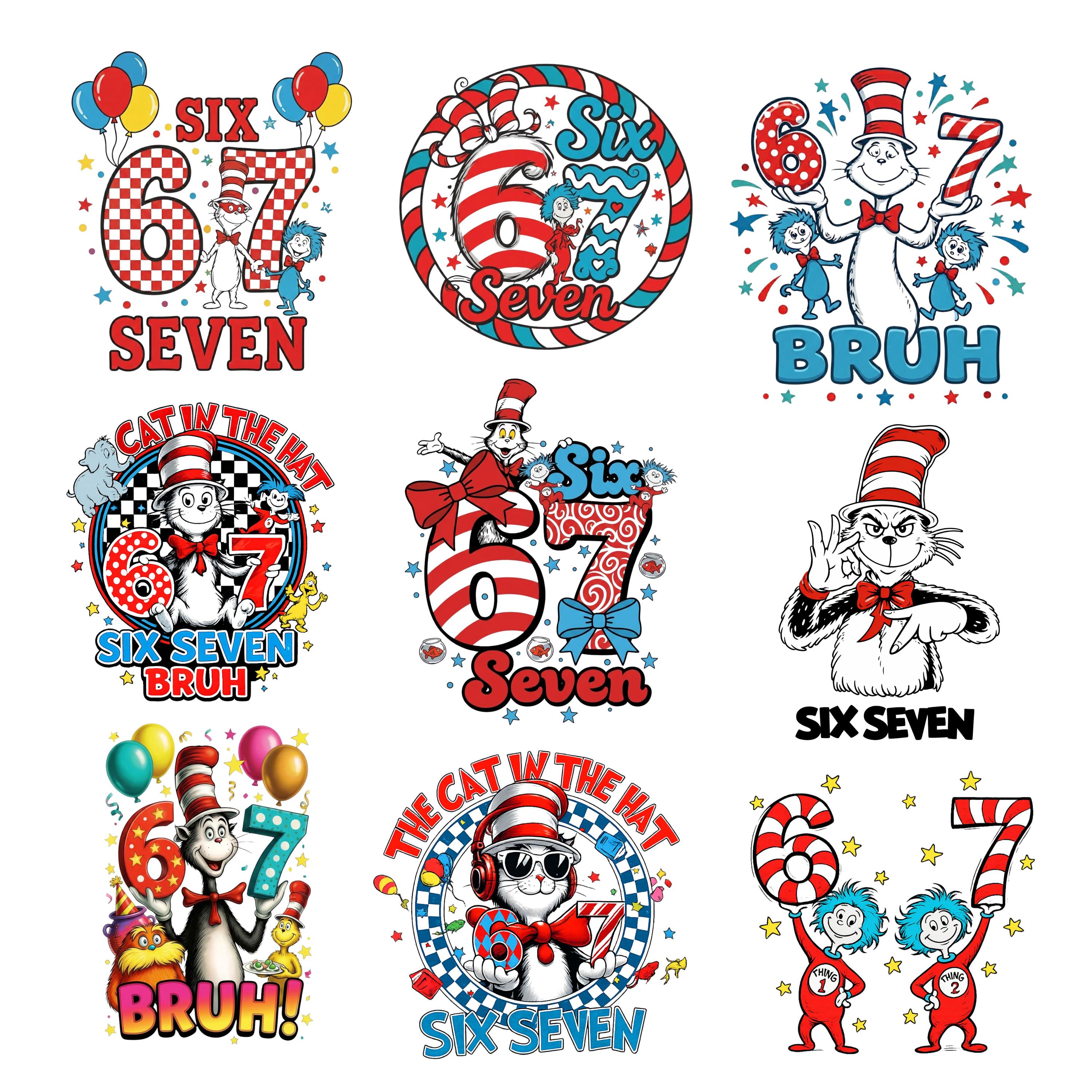 Read Across America PNG Bundle, Cat in the Hat 6 7 PNG, Thing 1 Thing 2 ...