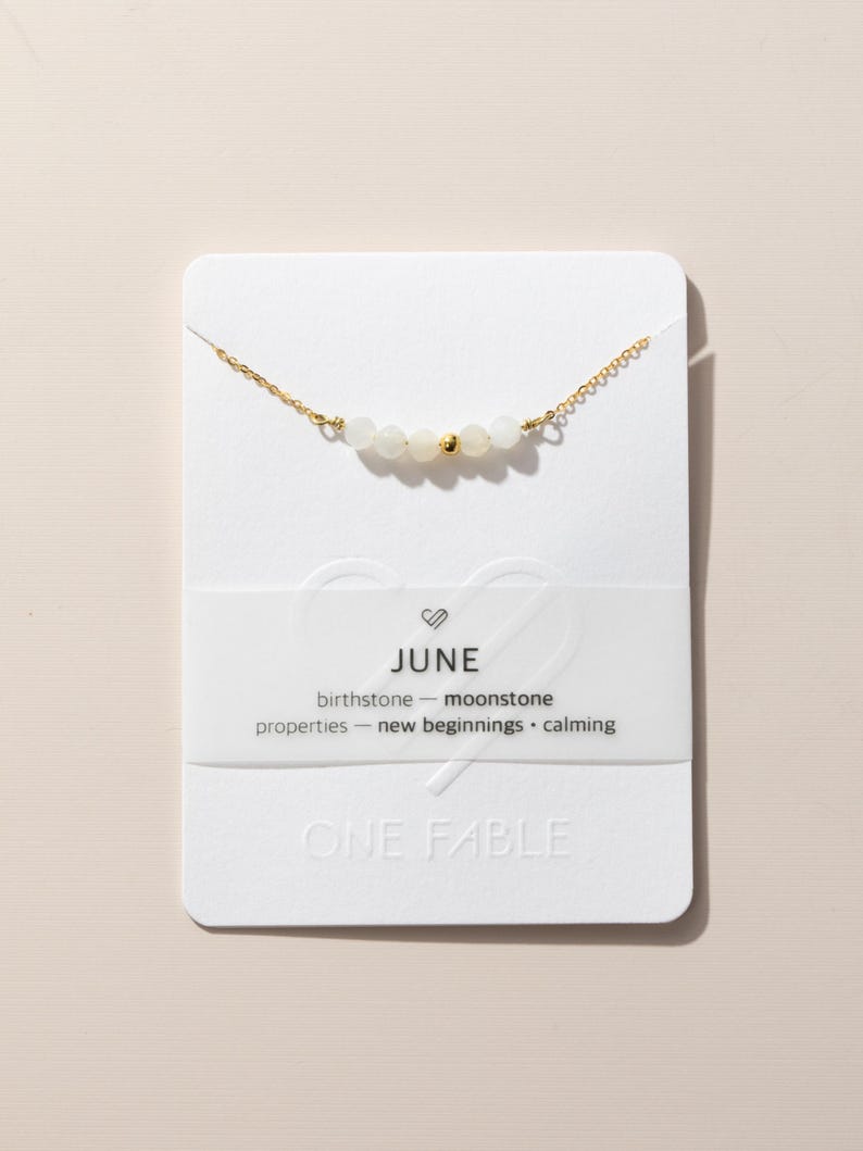 June Birthstone Necklace With Tiny Moonstone Crystals for New ...