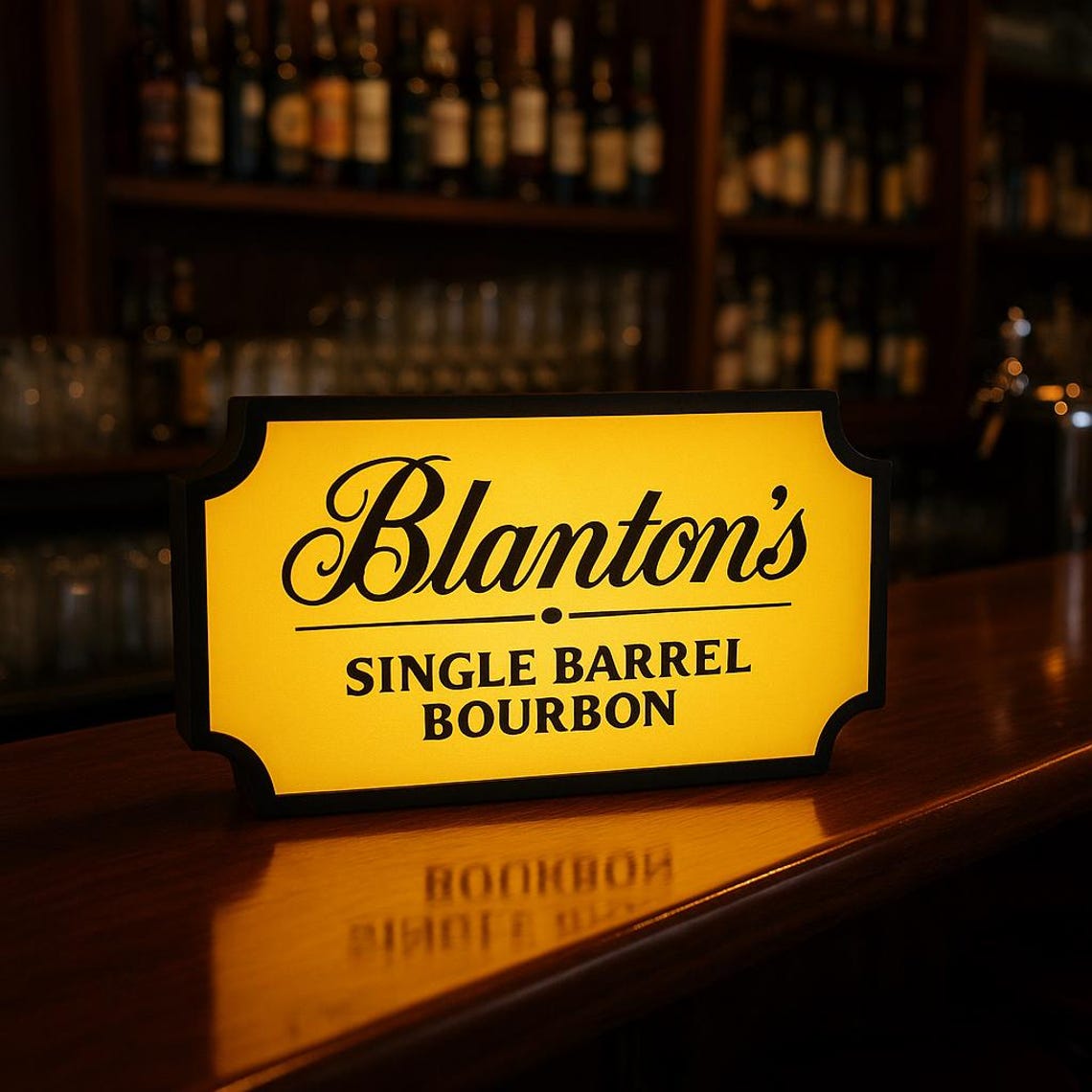 Blanton’s Kentucky Bourbon-style Light Box | Whiskey Bar Decor | Single ...