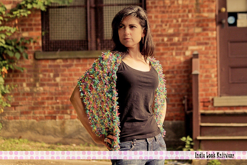 Hand Knit Shawl Wrap Fluttery Cool Ocean Blue Springtime Scarves for ...