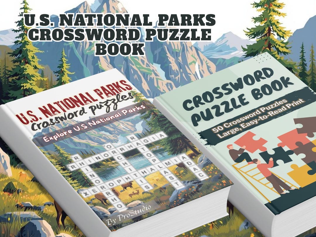 US National Parks Crossword Puzzle Book for Adults & Seniors | 50 Large ...