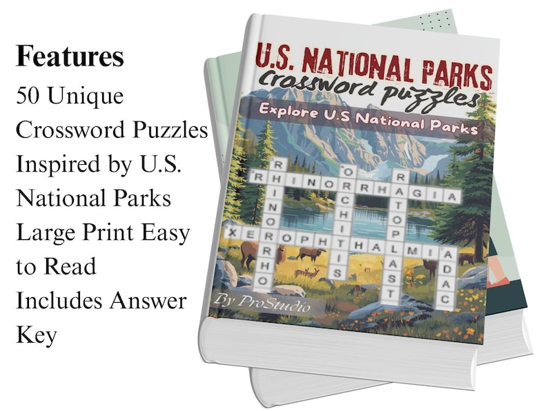 US National Parks Crossword Puzzle Book for Adults & Seniors | 50 Large ...