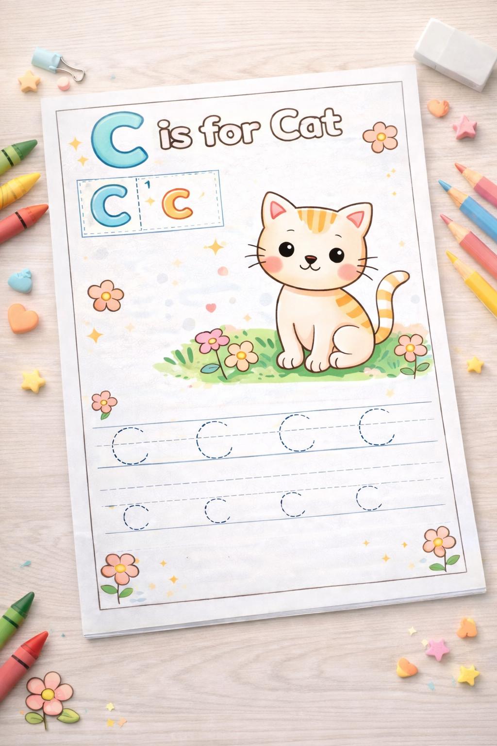 Alphabet Tracing & Coloring Book Printable, Preschool Letter Practice A ...