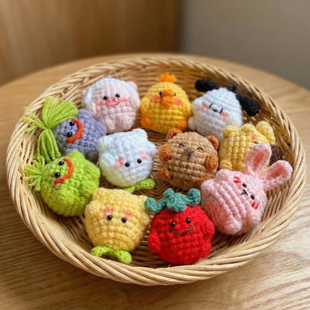 Mini Amigurumi Animals Crochet Pattern, Easy Keychain Plushies PDF ...