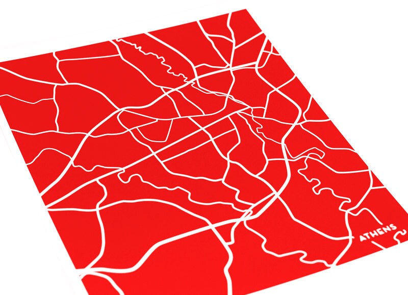 Athens GA Map Print / University of Georgia UGA Grad Gift / - Etsy