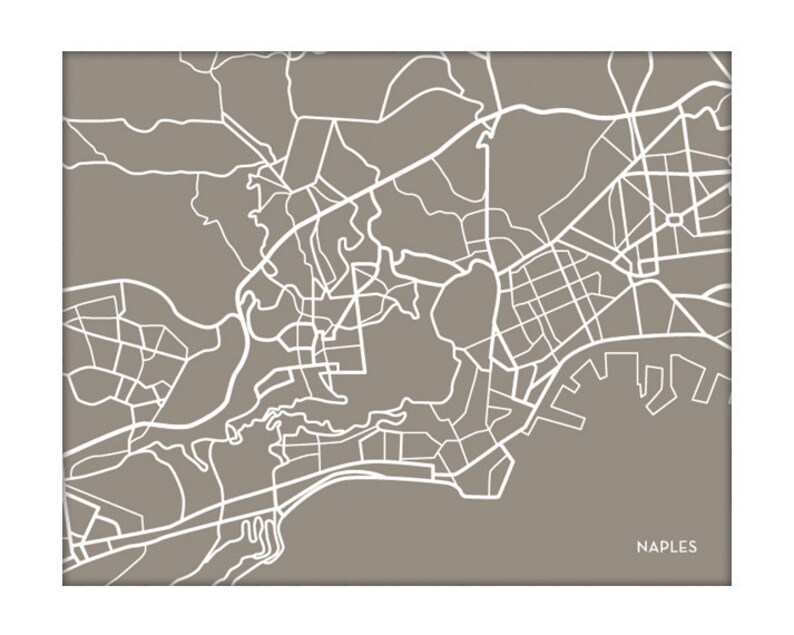 Naples, Italy Line Map City Print / Wall Art Poster / 8x10 ...
