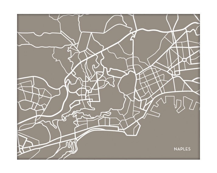 Naples, Italy Line Map City Print / Wall Art Poster / 8x10 ...