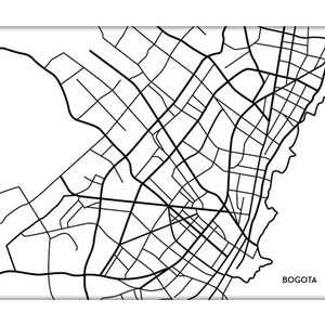 Bogotá City Map Art Print / Colombia Line Art Drawing / 8x10 Digital ...