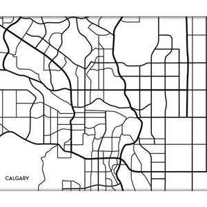 Calgary, AB Map Art City Print / Canada Line Art Wall Decor / 8x10 ...