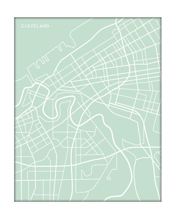 Cleveland Art Print City Map / Ohio Wall Art University Map Poster ...