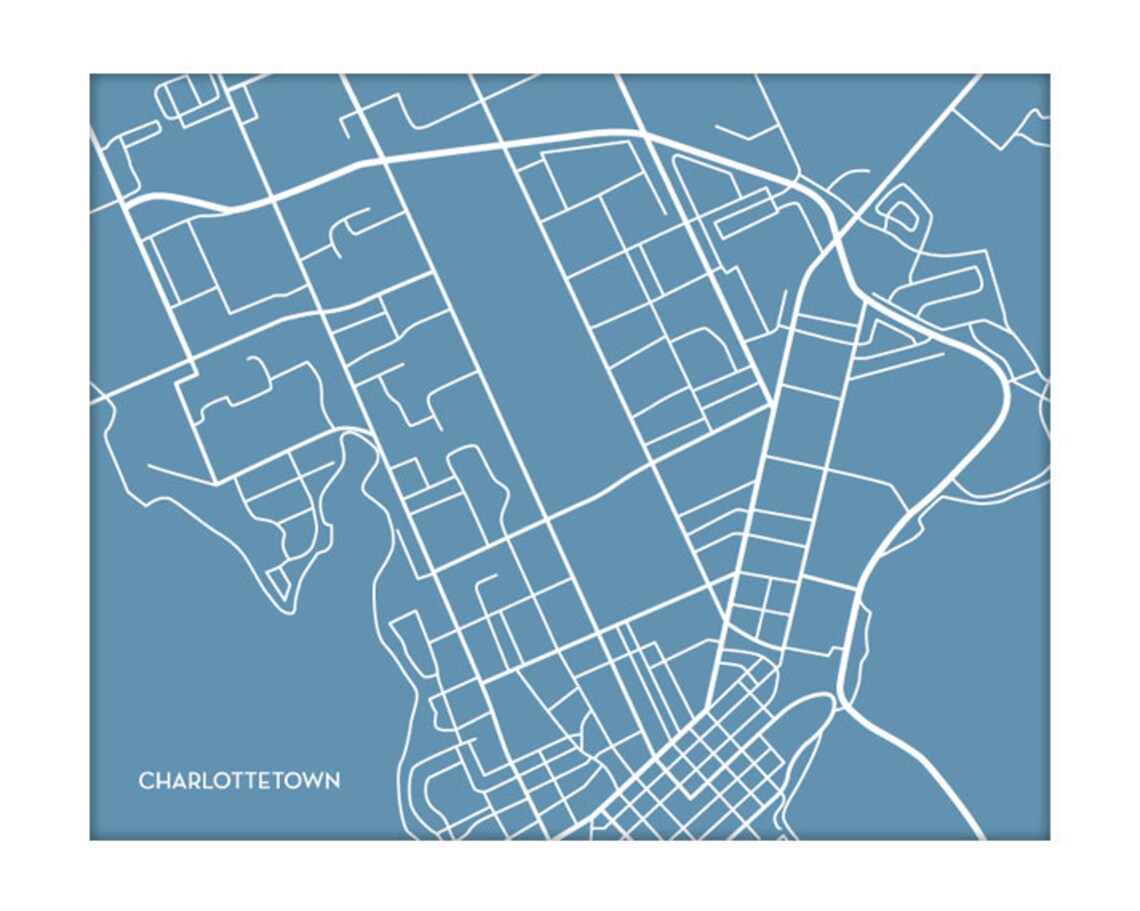Charlottetown PEI City Map Art Print / Prince Edward Island | Etsy