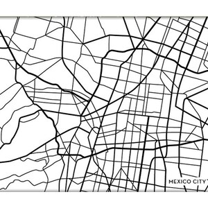 Mexico City Map Art Print / Modern Line Art Drawing Poster / 8x10 ...