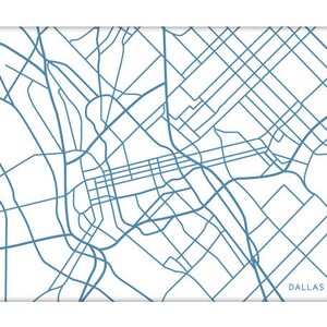 Dallas City Print Line Art / Texas Map Art Dallas Cowboys Poster Wall ...