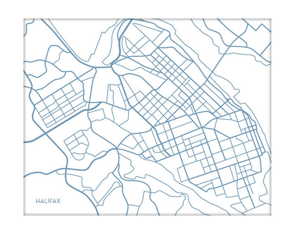 Halifax NS City Map Art Print / Nova Scotia Canada Wall Art - Etsy