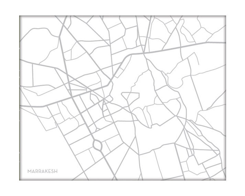 Marrakesh City Map Print / Marrakech Morocco Map Poster Wall Art / 8x10 ...