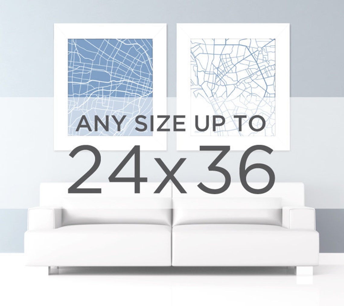 24x36 City Map: Choose Your City - Etsy
