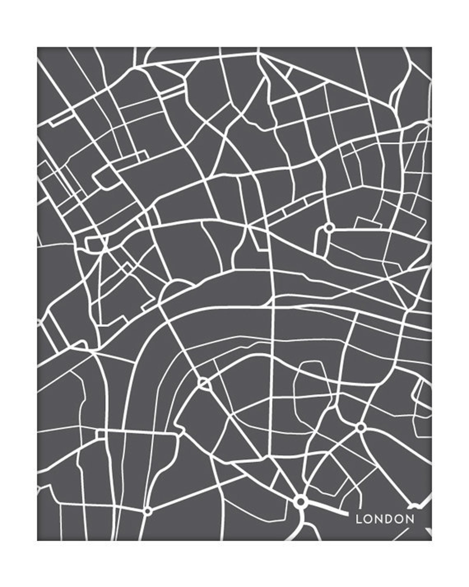 London Map City Print / UK Map Art Poster / 8x10 Digital Print ...