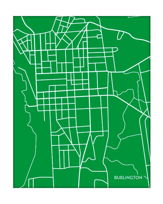 Burlington VT College Art Map Print / University of Vermont UVM Poster ...