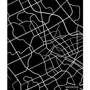 Waterloo City Map Art Print / Ontario Canada Line Map Poster / 8x10 ...