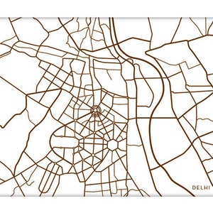 New Delhi City Map Poster / India Art Print Abstract Wall Decor / 8x10 ...