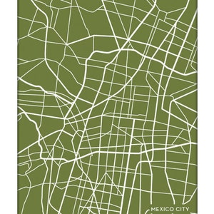 Mexico City Map Art Print / Modern Line Art Drawing Poster / 8x10 ...