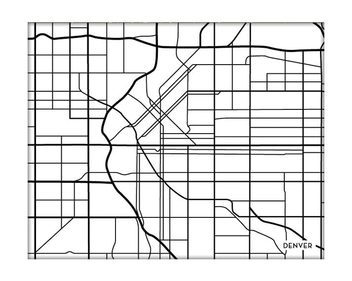 Denver City Map Print / Colorado Poster Art / 8x10 / Available in Any ...