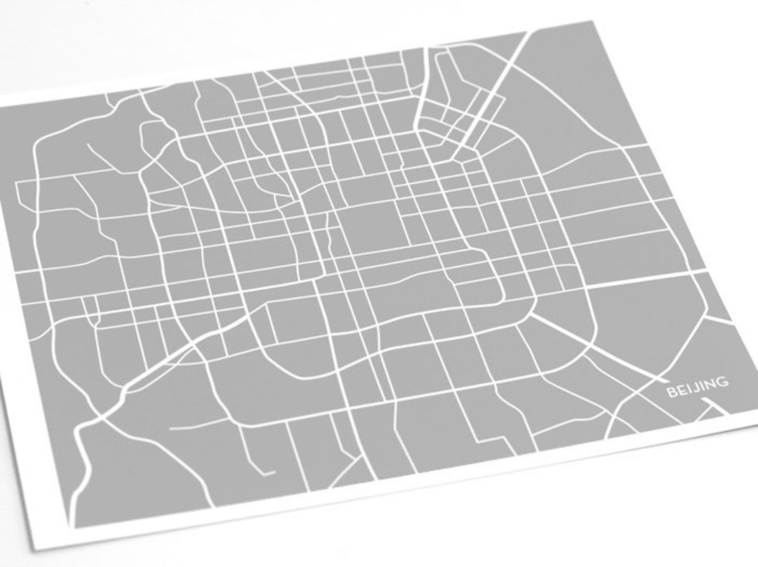 Beijing City Map Print / China Art Modern Line Map Poster / - Etsy