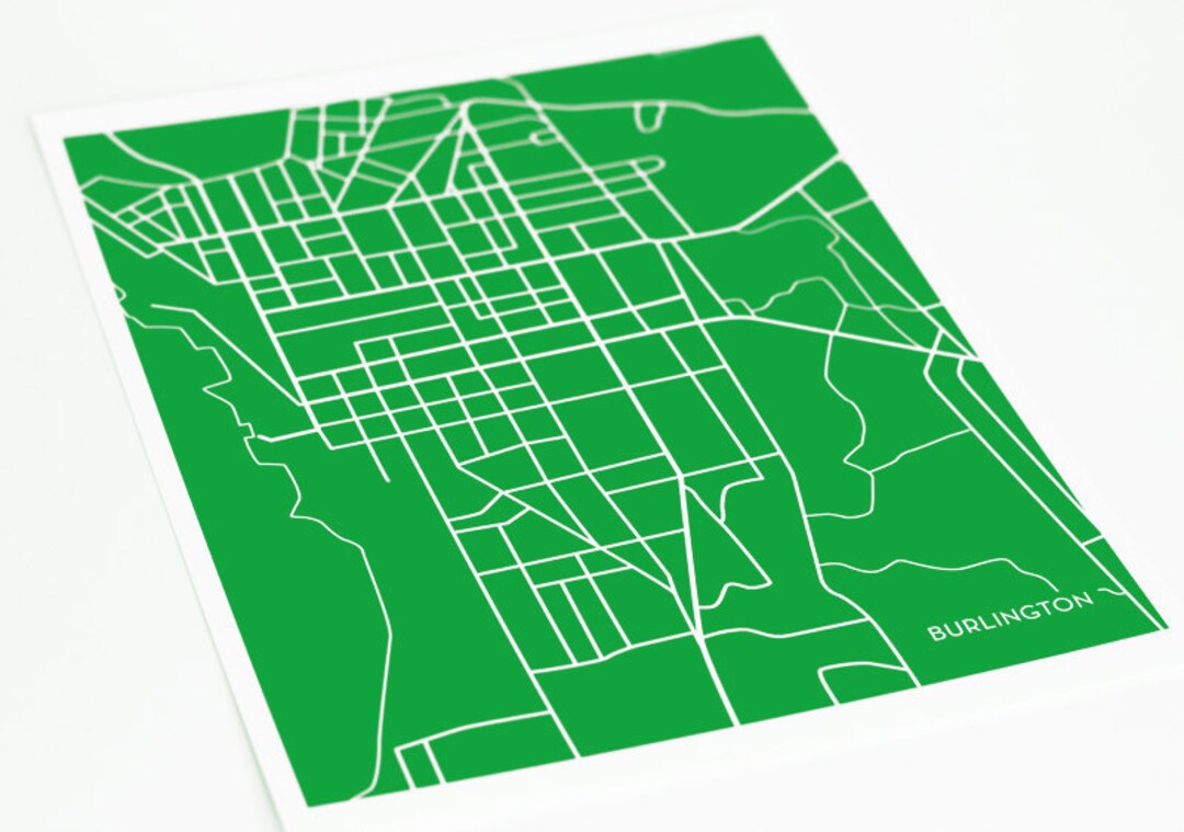 Burlington VT College Art Map Print / University of Vermont UVM Poster ...