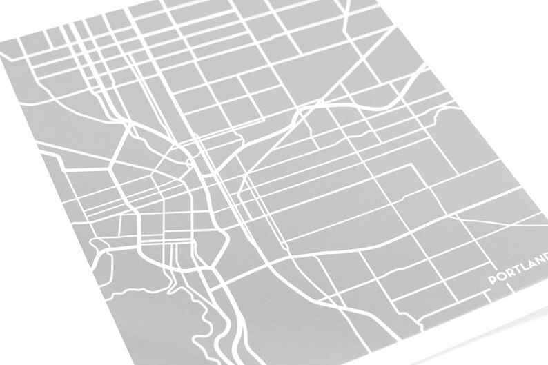 Portland, Oregon City Map Art Print / Abstract Line Art 8x10 Grad Gift ...