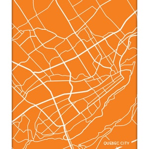 Quebec City Map Art Print / Quebec Canada Abstract Art Poster / 8x10 ...