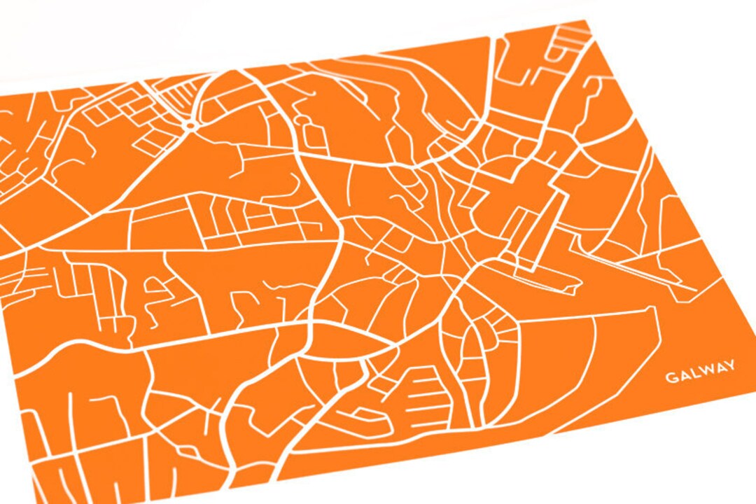 Galway City Map Art Print / Ireland Digital Print Wall Art / 8x10 ...