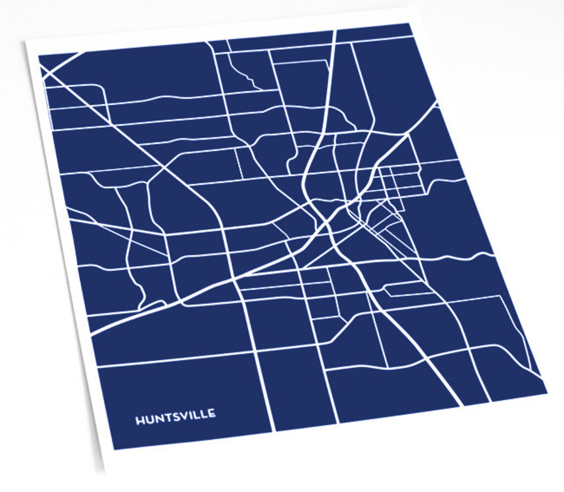 Huntsville AL City Map Wall Art / UAH University Personalized - Etsy