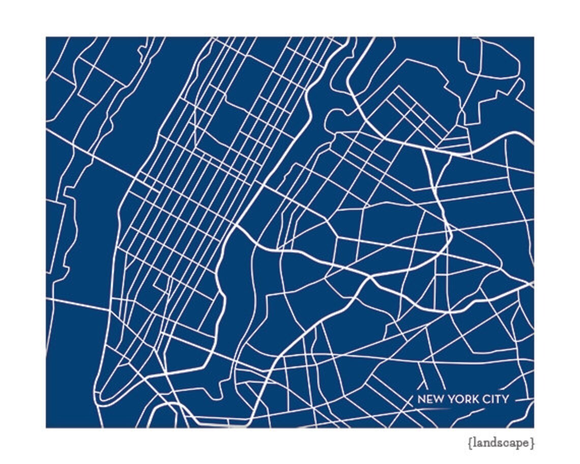 New York City Manhattan Map Art Print / NYC Poster Art Print / 8x10 ...