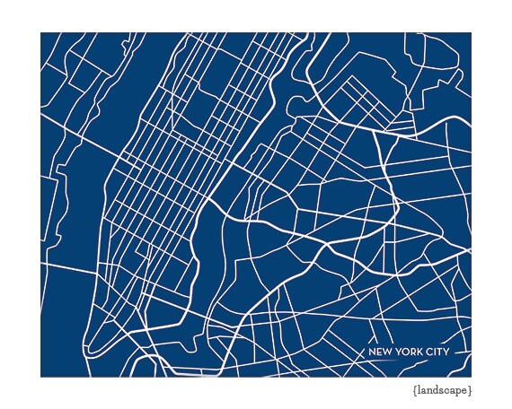 New York City Manhattan Map Art Print / NYC Poster Art Print / 8x10 ...