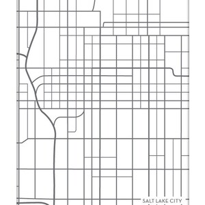 Salt Lake City Map Art Print / Utah SLC Wall Art Poster / 8x10 Digital ...