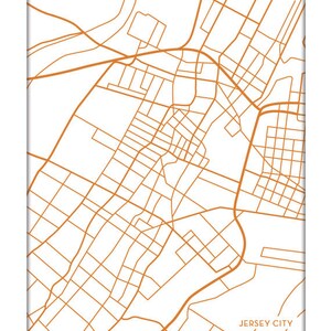 Jersey City Map Art Print / New Jersey Digital Wall Art Poster / 8x10 ...