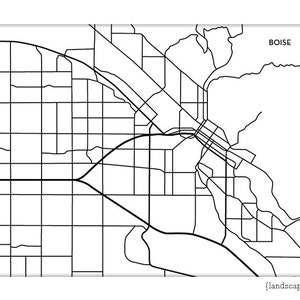 Boise City Map Wall Poster / Boise State University Idaho Dorm Decor ...