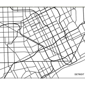 Detroit City Map Art Print / Choose Your City & Color / 8x10 / - Etsy