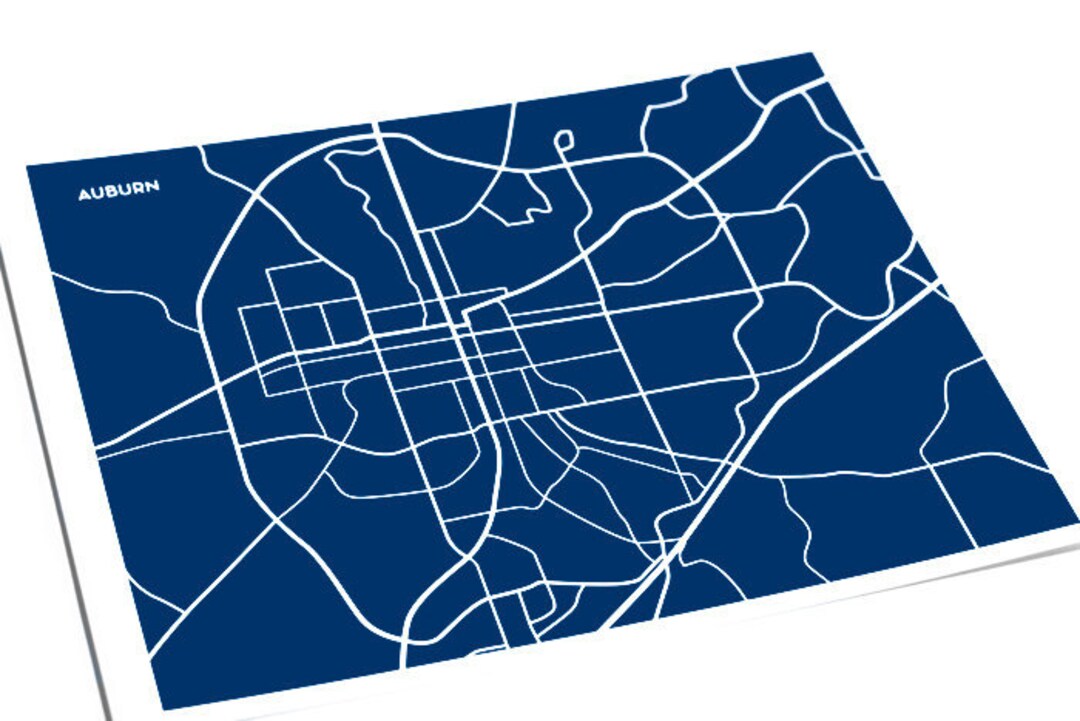 Auburn, AL City Map Graphic Print / Auburn University Wall Art / 8x10 ...