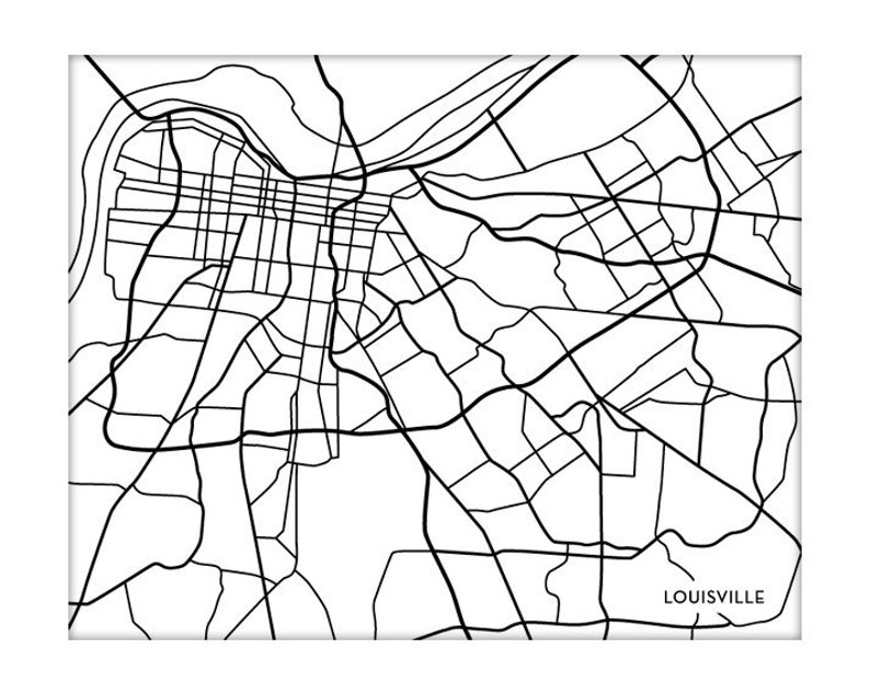 Louisville KY Map Art Print / Kentucky Derby City Art Poster / 8x10 ...