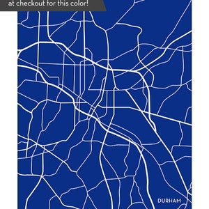 Durham Map Art City Print / 8x10 / Duke University Poster / - Etsy