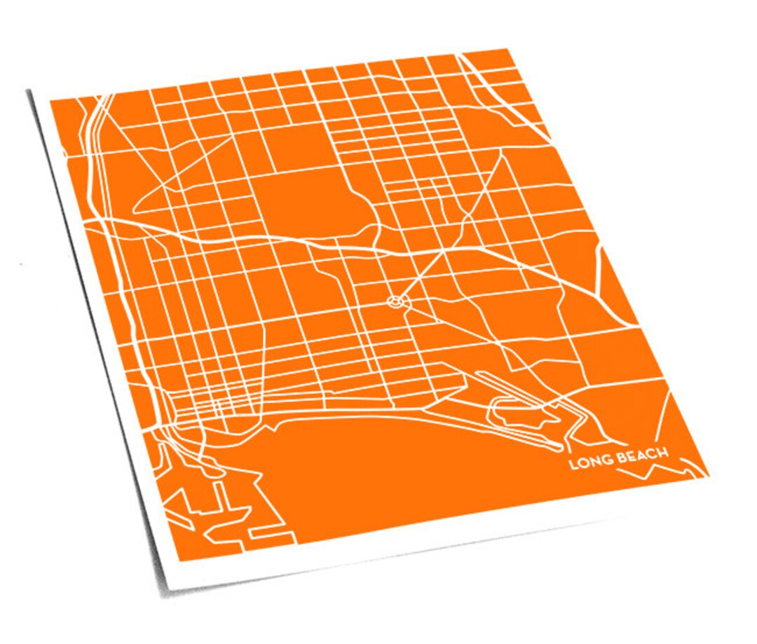 Long Beach City Map Wall Poster / CSULB Cal State University - Etsy