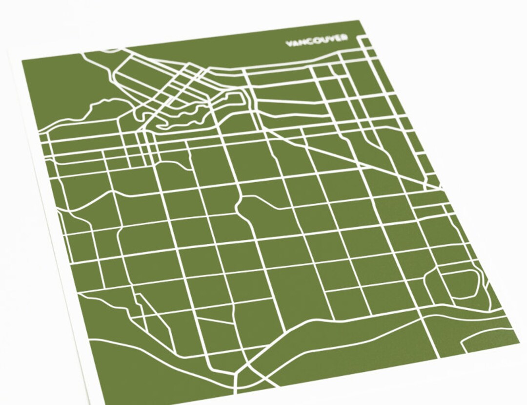 Vancouver BC Map Wall Art Print / British Columbia Canada Line Art Map ...