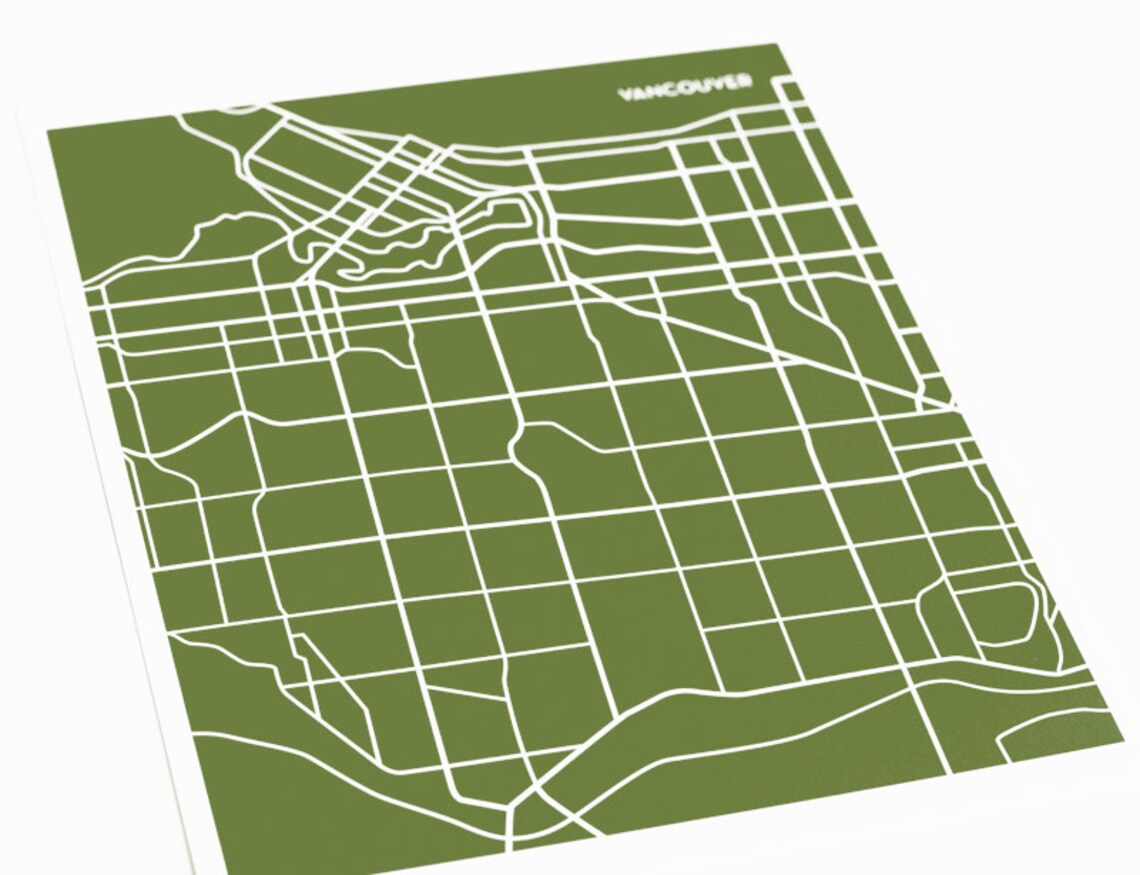 Vancouver BC Map Wall Art Print / British Columbia Canada Line - Etsy