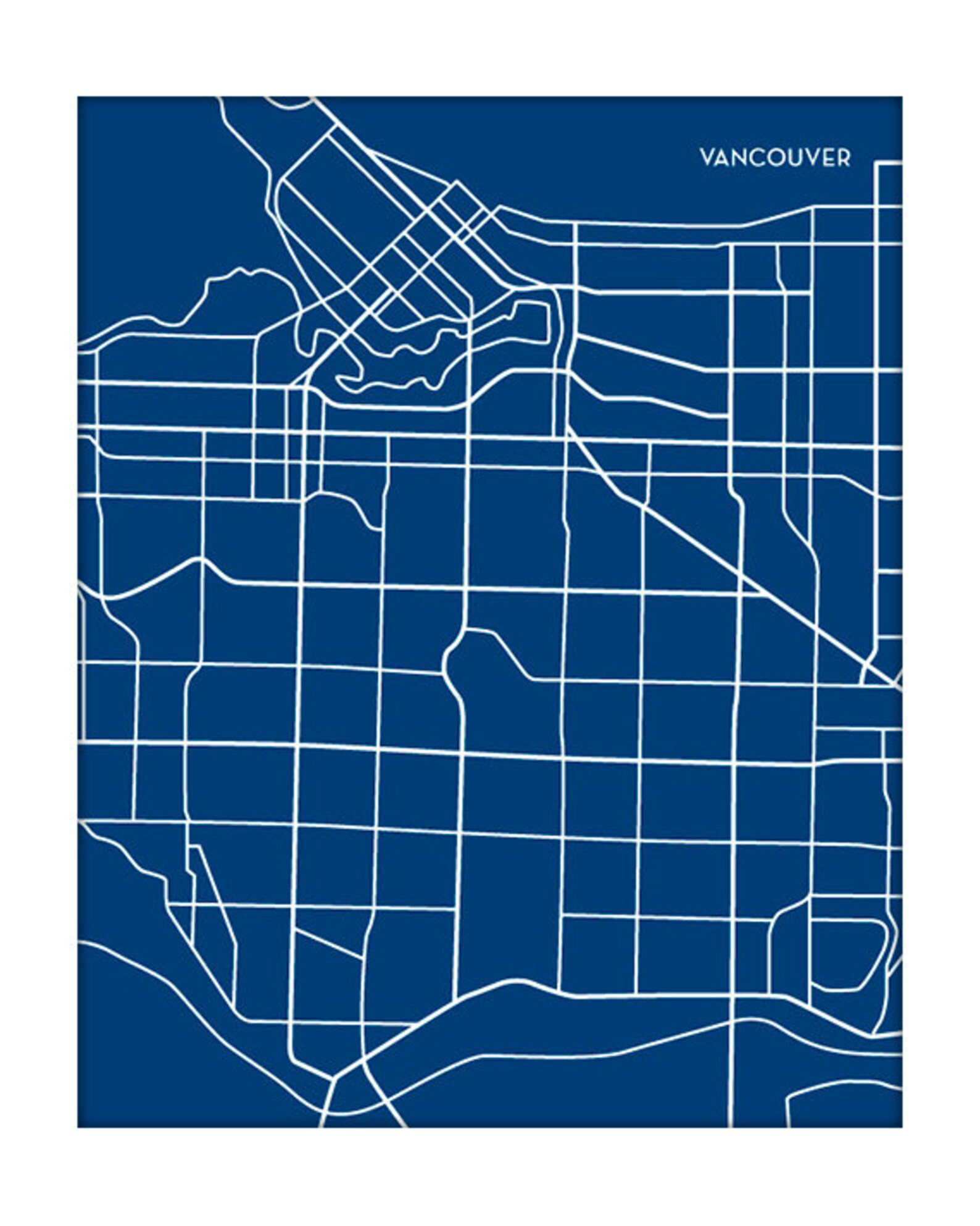 Vancouver BC Map Wall Art Print / British Columbia Canada Line - Etsy