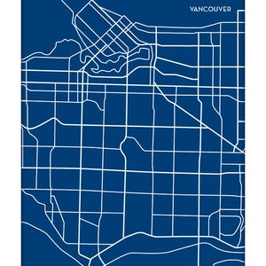 Vancouver BC Map Wall Art Print / British Columbia Canada Line Art Map ...