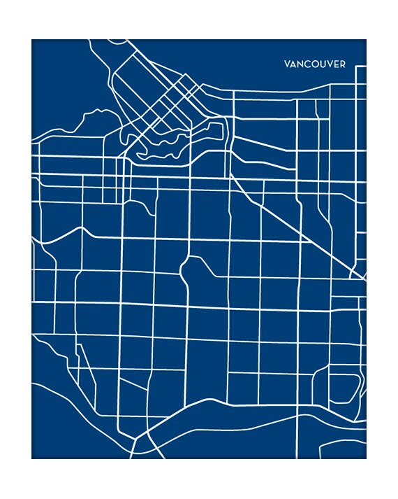 Vancouver BC Map Wall Art Print / British Columbia Canada Line - Etsy
