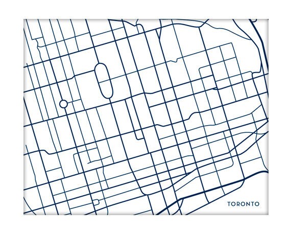 Toronto City Map Wall Decor / Ontario Canada Poster Art Print / 8x10 ...